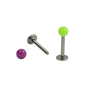 Oasis Plus 100PCS 16g 316L Surgical Steel Monroe Labret Ring Lip Chin Stud Tragus Earring Bar Body Piercing Kit