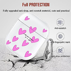 Case for Airpod Case 2nd Generation,Airpod Case 1st Generation,Pink Heart Cute Airpods Case,Kawaii Airpod Case Cute Cover with Keychain (Pink Heart 1st/2nd Case)