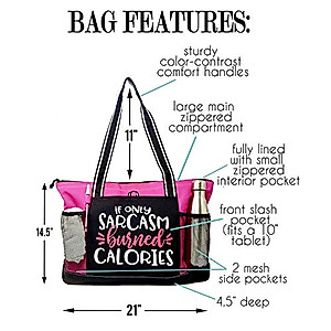 Brooke & Jess Designs Cute Gym Bag - Ladies Workout Gym Tote with Pockets - Gifts for Women, Sports Bags - Birthday, Christmas Gift, Mother's Day