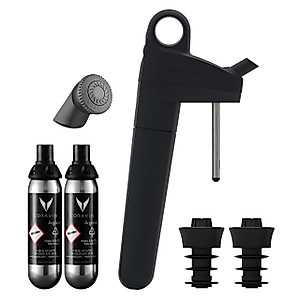 Coravin Pivot Plus Wine Preservation System - Preserve Wine for 4 Weeks - Pivot System, 1 Wine Aerator Attachment, 2 Capsules, 2 Wine Bottle Stoppers & 1 Bottle Sleeve - By-the-Glass Wine Saver