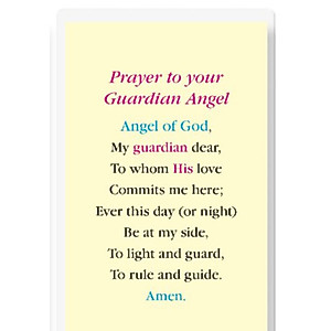 Prayer to Your Guardian Angel Laminated Holy Card Set of 5