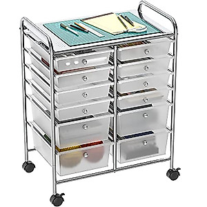 SimpleHouseware Utility Cart with 12 Drawers Rolling Storage Art Craft Organizer on Wheels