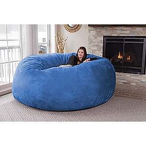 Chill Sack Bean Bag Chair: Giant 8' Memory Foam Furniture Bean Bag - Big Sofa with Soft Micro Fiber Cover - Royal Blue