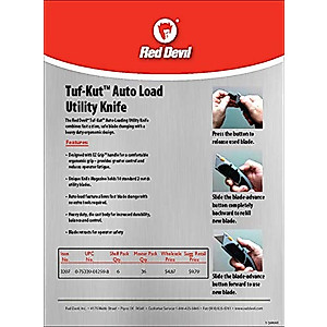 Red Devil® 3207 Tuf-Kut™ Auto-Load Utility Knife