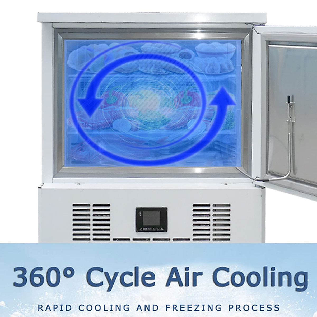 Kolice Commercial 5 Trays Blast Chiller & Freezer, Chest Freezer, Blast Freezer, Dumpling Freezer, Batch Freezer for Pastry, Hard ice Cream, Chicken, Fish, Dessert etc. -40°F