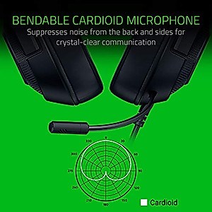 Razer Kraken X - Multi-Platform Wired Gaming Headset (Bendable Cardiod Microphone, Custom-Tuned 40 mm Drivers, 3.5 mm Connection, Oval Ear Cushions, Adjustable Headband) Black