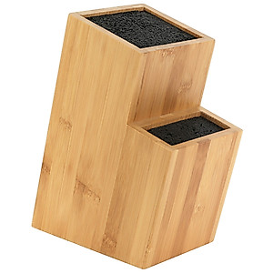 Mantello Knife Holder- Universal Knife Holder- Bamboo Wood Kitchen Knife Holder, Extra Large Knife Storage, Universal Knife Block