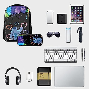 Cartoon Backpack Set Casual School Backpack with Pencil Case Anime Cute Bookbag for Students Boys Girls