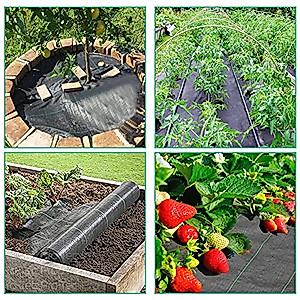 GRASSCLUB Weed Barrier Fabric, Garden Landscape Weed Blocker Woven Fabric Heavy Duty Ground Cover Mat (3)