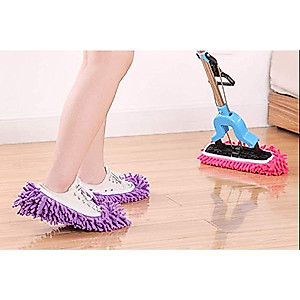 Tamicy Mop Slippers Shoes 5 Pairs (10 Pieces) - Microfiber Cleaning House Mop Slippers Floor Cleaning Tools Shoe Cover Soft Washable Reusable Microfiber Foot Socks Floor Cleaning Tools Shoe Cover