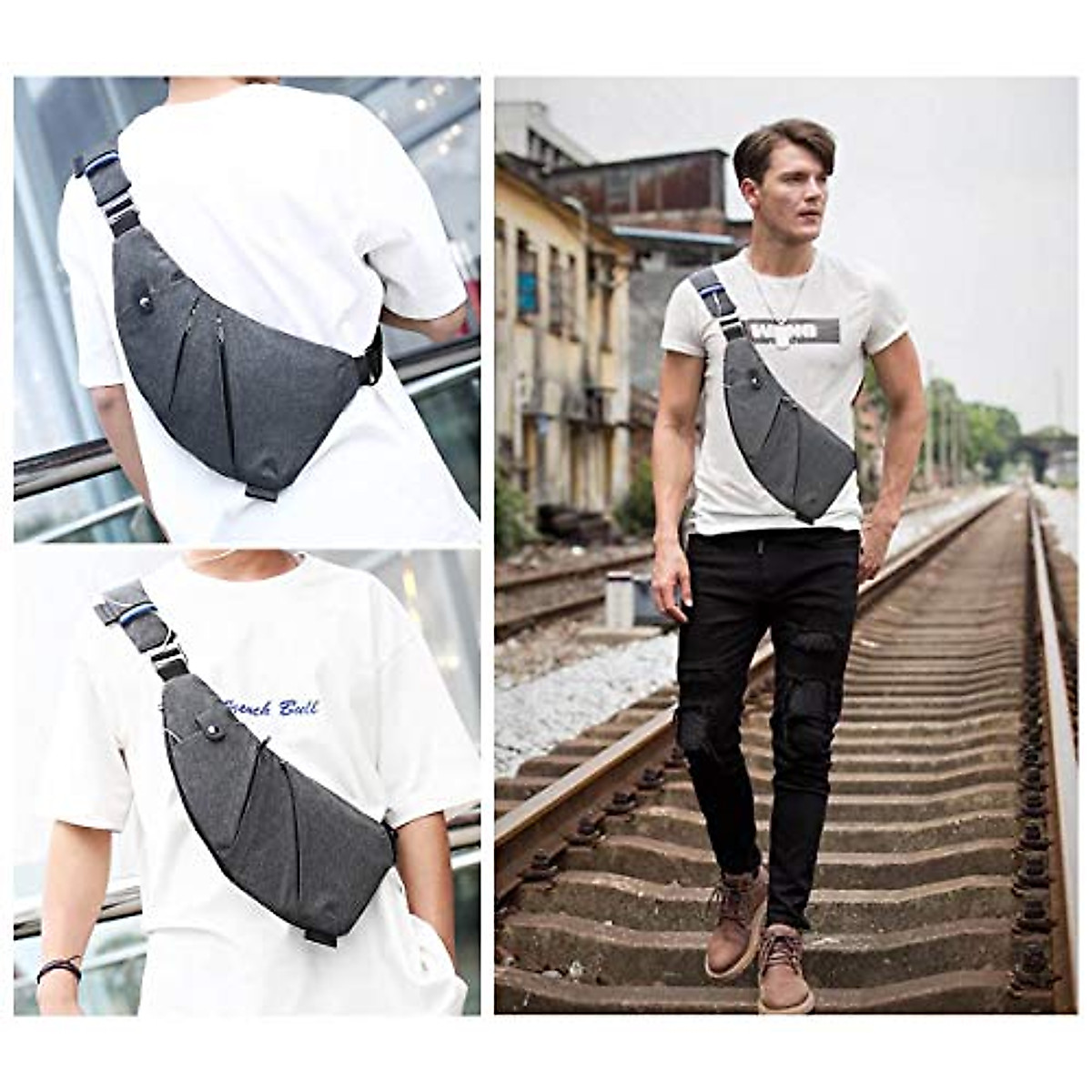 VanBasic Sling Bag Chest Backpack Casual Daypack Shoulder Crossbody Lightweight Anti Theft Outdoor Sport Travel Hiking for Men Women