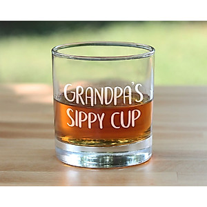 Grandpa's Sippy Cup - Unique Whiskey Rocks Glass for Grandfathers - Cute Grandparents Themed Gifts - 10.25 Oz