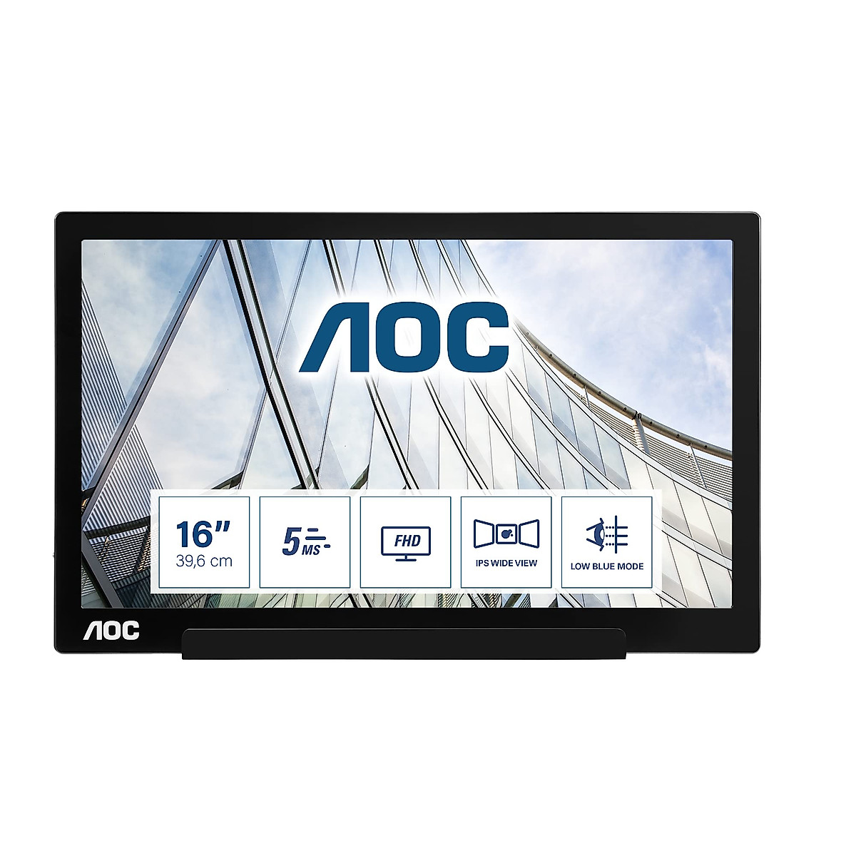 AOC Pro-line I1601FWUX 15.6" Full HD LED Flat Black, Silver Computer Monitor