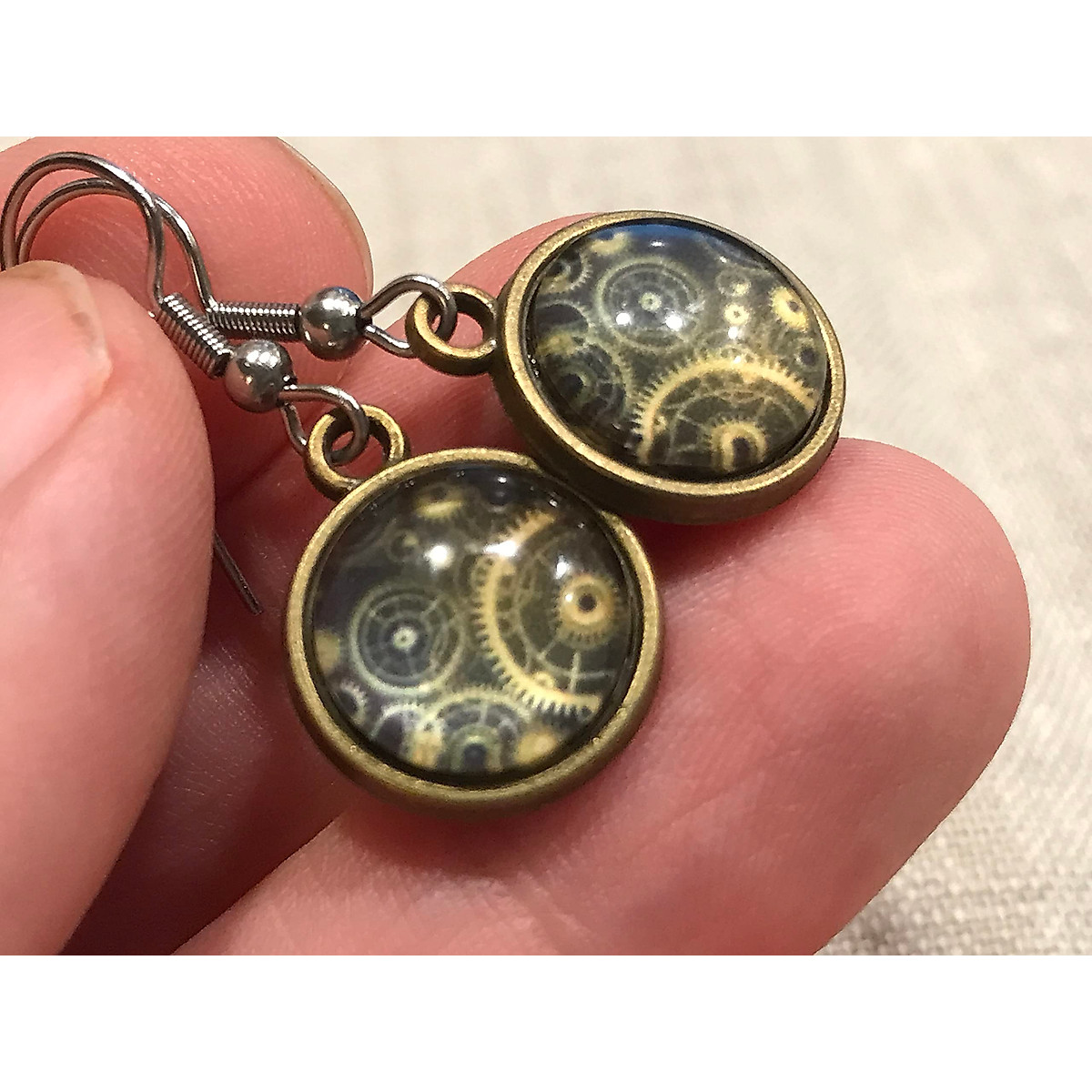 Minimalist Steampunk Earrings, Surgical Steam Punk Earrings, Stainless Steel Earrings, Surgical Steel Earrings by AnnaArt72