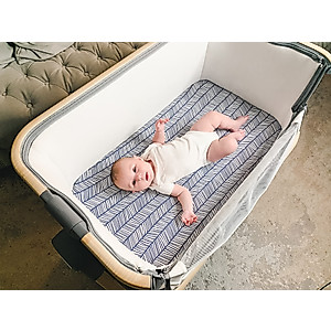 Bassinet Bed Sheets – Premium Bassinet Fitted Sheets 4 Pack – 100% Jersey Knit Cotton Cradle Sheets – Bassinet Bedding for Standard Size Oval or Halo Bassinet Pads – Bassinet Sheet for Boy & Girl