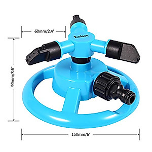 Kadaon Lawn Sprinkler Automatic Garden Water Sprinklers Lawn Irrigation System Large Area Coverage Rotation 360 Degree