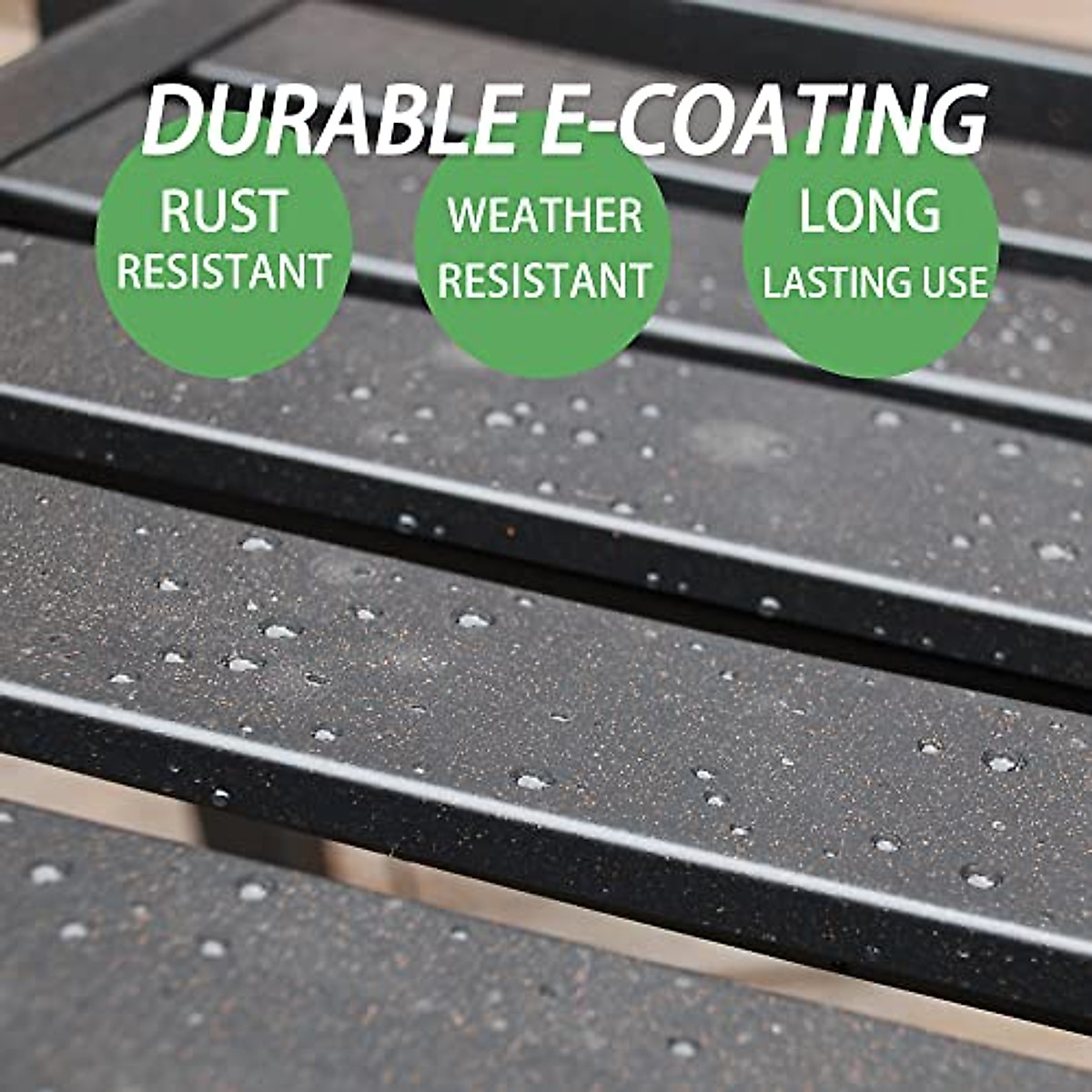 SAILARY Stackable Patio Dining Chairs, Outdoor Metal Chairs with Armrest Support 325lbs, Set of 4…