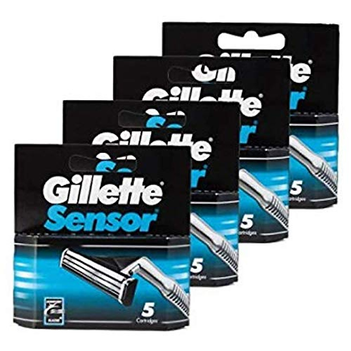 Gillette Sensor Cartridges, 5-Count (Pack of 4, 20 total cartridges)