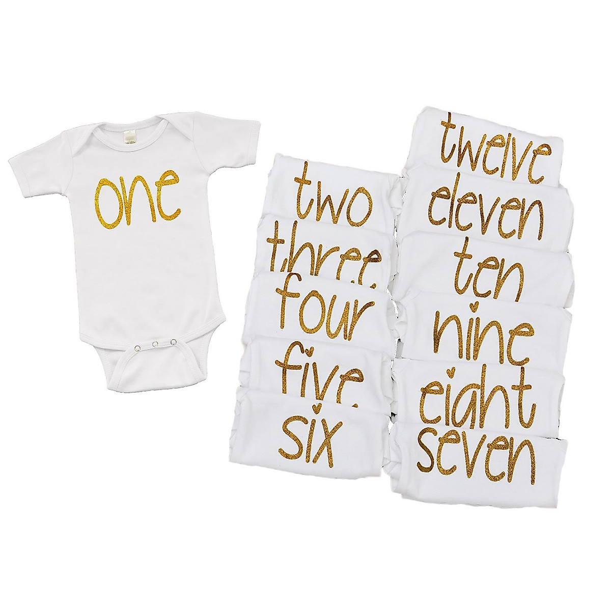 Newborn Baby Gift Set - 12 Pack Bodysuits (OS, Natural)