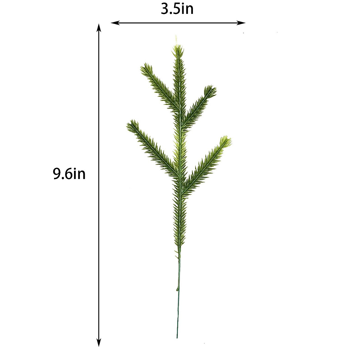 Purple Star Alpurple 100 Packs Artificial Pine Needles Branches Garland-6.7x2.0 Inch Green Plants Pine Needles, Fake Greenery Pine Picks for DIY Garland Wreath Christmas and Home Garden Decoration (100pcs)