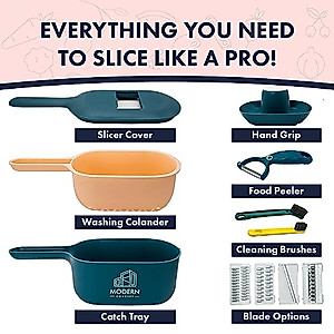 ModernConcept Mandoline Slicer Onion Slicer Vegetable Cutter Julienne Slicer Kitchen Master Handheld Mandoline Slicer Veggie Slicer with Container Vegetable Slicer with Container Food Slicer