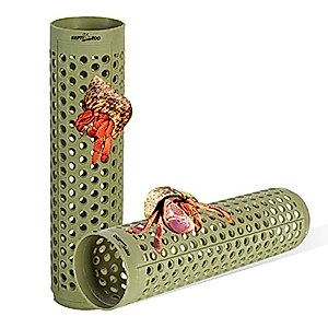 REPTIZOO Hermit Crab Climbing Toys 2PCS 11.5” Long Reptile Climbing Tunnel Hermit Crab Supplies Hideout, Reptile Tank Terrarium Decor for Hermit Crab, Tree Frogs, Crested Gecko