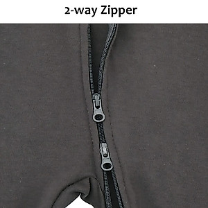 Aablexema Baby Pajamas with Feet and Mittens 2-Pack Zip Up Infant Cotton Long Sleeve Footies Sleep and Play(Light Grey & Black Grey,0-3m)