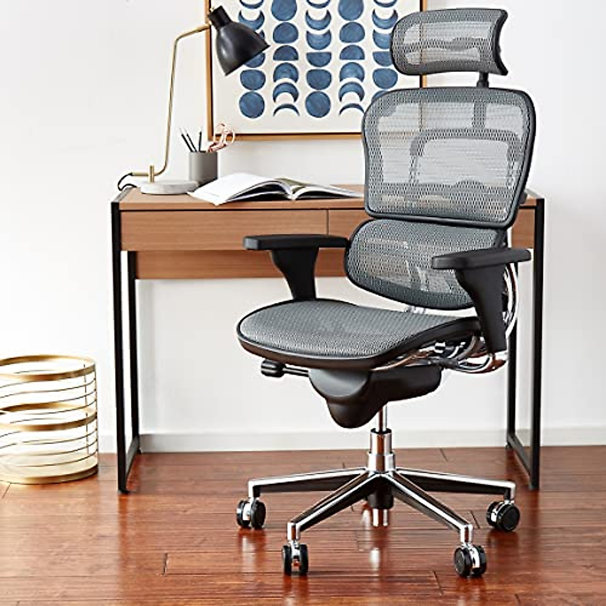 Ergohuman Eurotech ME7ERG GEN2 High Back Mesh Office Chair with Tilt Tension Control, Tilt Lock, Back Angle, Back Height, Synchro Tilt, Seat Height, Seat Depth, and Arm Height Adjustments, Grey