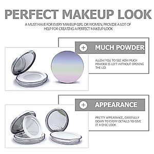 Beaupretty Empty Makeup Case 2Pcs Empty Plastic Loose Container Loose Compact Case Makeup Case with Puff, mirror and Net Sifter Cosmetics Box