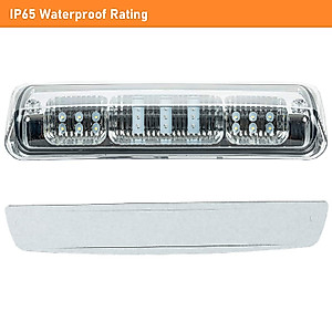 LED Third 3rd Brake Light Replacement for 2004 2005 2006 2007 2008 Ford F150 Lobo, 07-10 Ford Explorer Sport Trac, 06-08 Lincoln Mark LT, High Mount Stop Light Assembly, Clear Lens