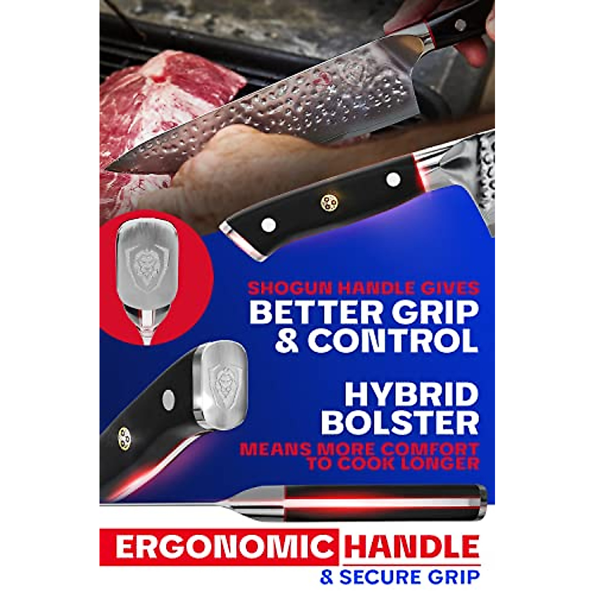 DALSTRONG Chef Knife - 8 inch Blade - Shogun Series ELITE - Damascus - Japanese AUS-10V Super Steel - G10 Black Handle - Razor Sharp Kitchen Knife - Professional Full Tang Knives Chef's Knife - Sheath