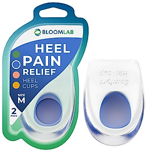 Gel Heel Pads, 2 Pack, FSA HSA Eligible, for Achilles Tendonitis, Shoe Wedge Inserts for Plantar Fasciitis, Bone Spur, Foot Pain Relief Support, Comfort Cushion Insoles for Women/Men