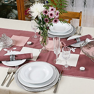 ZENFUN 12 Pack 13 inch Silver Charger Plates, Plastic Plate Chargers for Dinner Plates, Flower Spiral Dinner Chargers, Decorative Plates for Table Setting, Wedding, Parties, Banquets