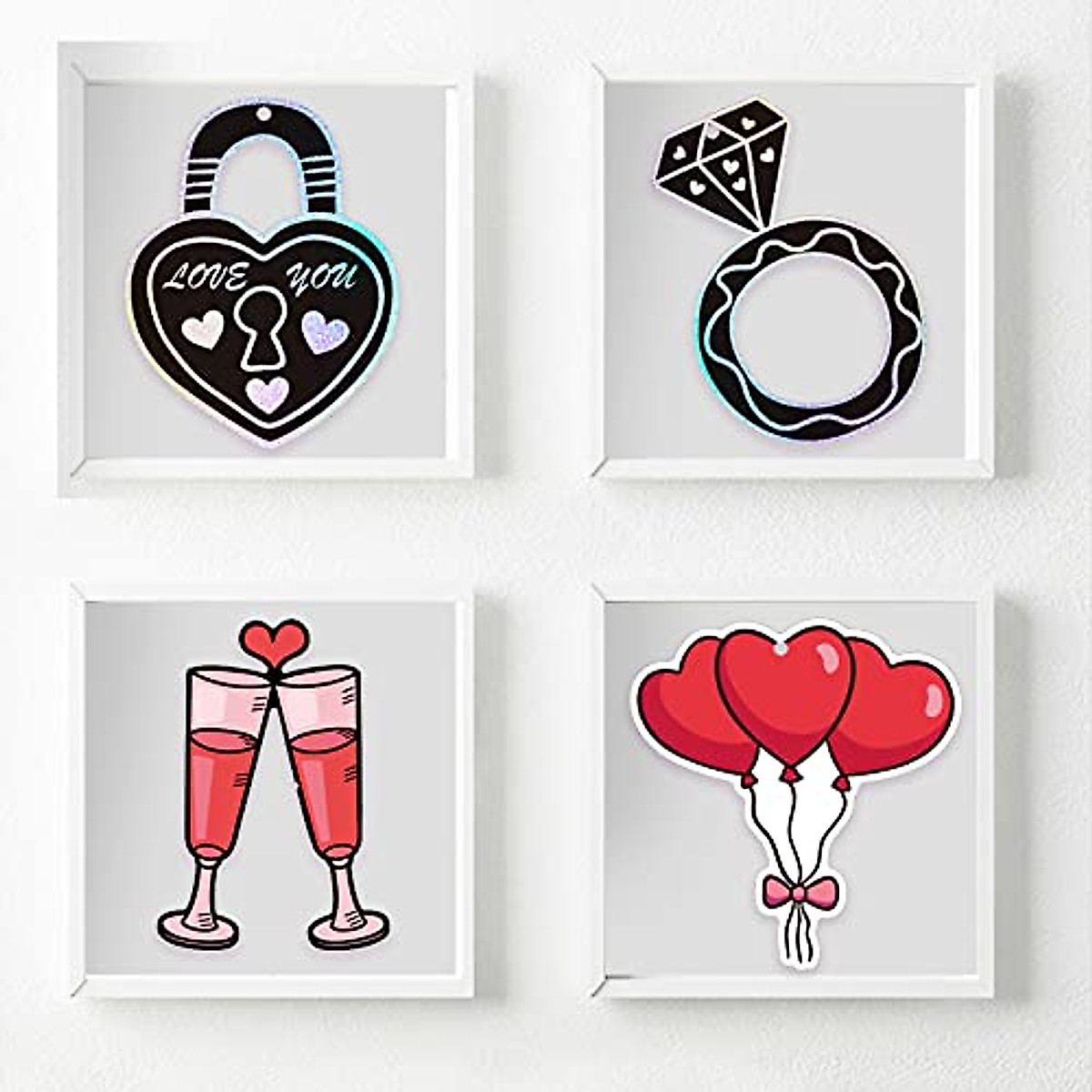 Mocossmy Valentine's Day Heart Magic Scratch Art for Kids,12 PCS Bear Rose Ring Lip Heart Present Rainbow Double Sided Scratch Paper Art Crafts for Kids Boys Girls Birthday Gifts Party Supplies Games