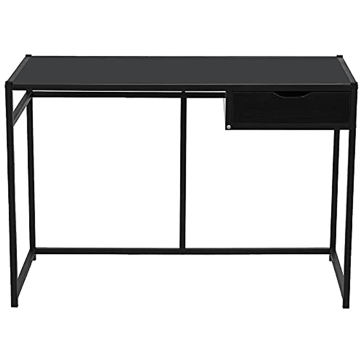AZXY Computer Desk with Storage Drawer, 42” Home Office Desk Metal Frame, Drawing Table Writing Study Workstation for Men Women, Made of Excellent Environmentally Friendly Plates (Black)