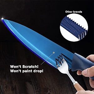 7 piece Kitchen Knife Sets Dishwasher Safe, Knife Block Stainless Steel with Knives, Professional Knife Set for Kitchen with Sharpener