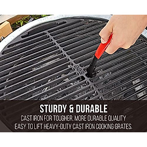GriAddict Universal Grill Grate Lifter Tool - Hot Surfaces Handling Cooking Grid Lifter Gripper with Non-Slip and Anti-scalding Coating Handle fits Most Heavy-Duty Cast Iron and Stainless Grates