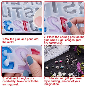 BQTQ 2600 Pcs Earring Making Supplies with Stainless Steel Earring Posts Earring Backs Flat Pad Earring Studs Earring Blank with Butterfly and Rubber Bullet Earring Backs for Earring Jewelry Making