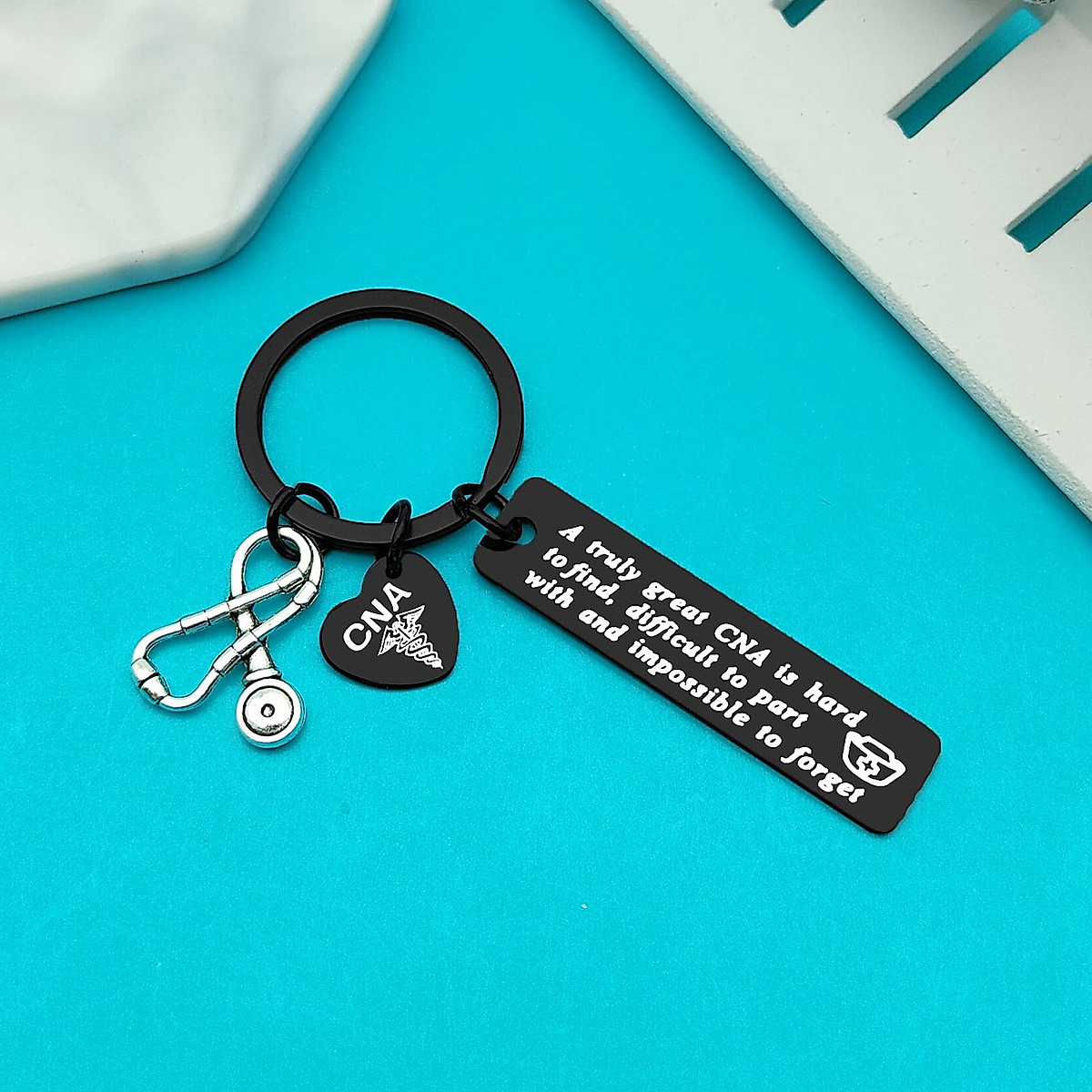 for CNA Gifts Keychain Certified Nursing Assistant Gifts A Truly Great CNA is Hard to Find Keychain Christmas Birthday Retirement Leaving Gifts Nurse Week Gifts CNA Appreciation Gifts