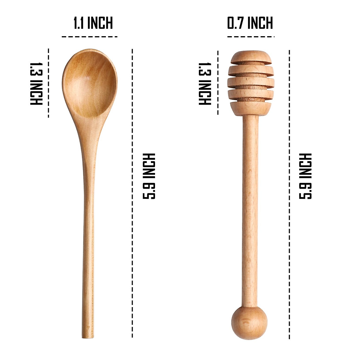 4pcs 6inch Honey Dipper Stick,Long Handle Coffee Stirring Spoons,Wooden Honey Jar Spoons Stirrer,Dessert Iced Tea Cocktail Mixing Spoons for Home Kitchen