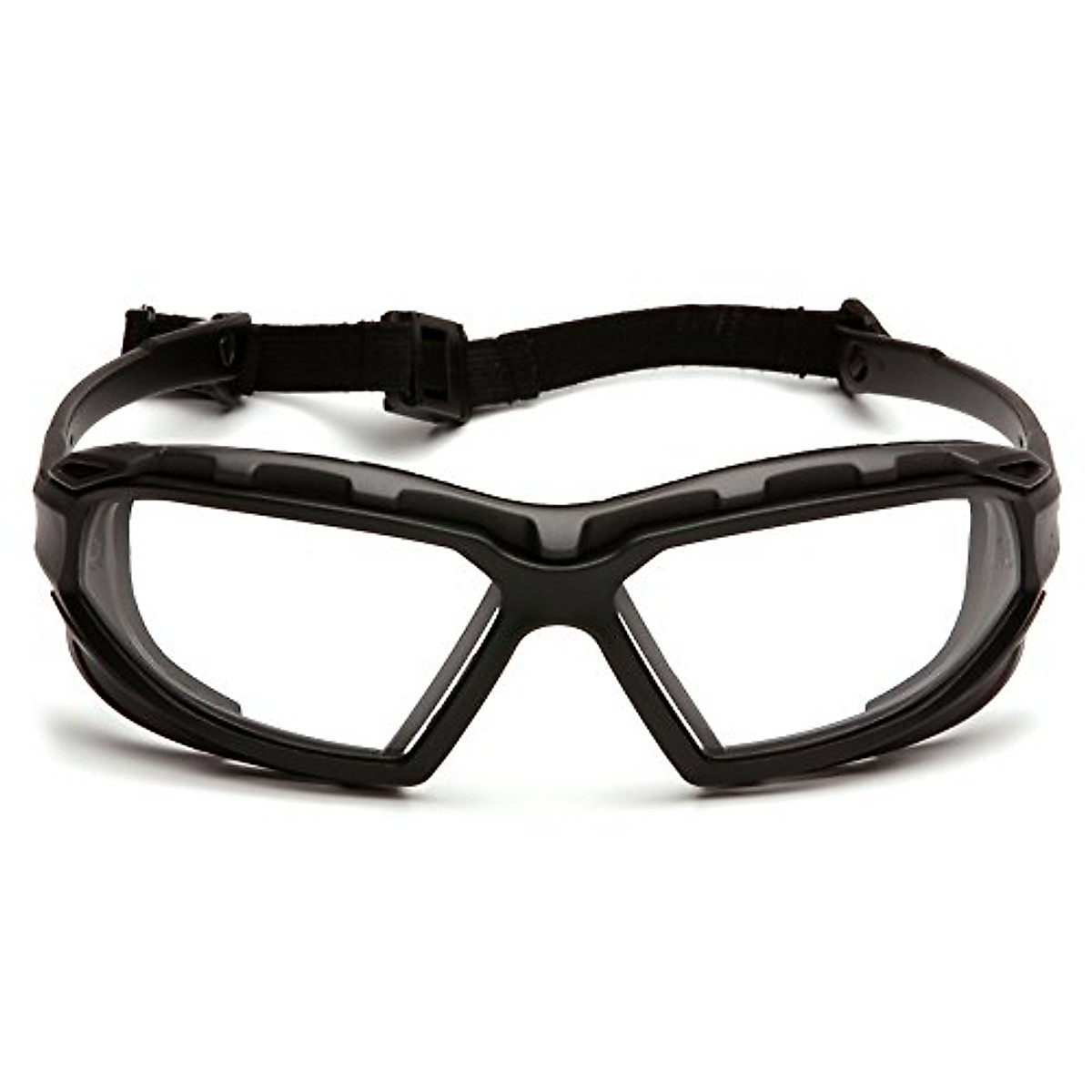 Pyramex Safety Highlander XP Eyewear, Black-Gray Frame/Clear Anti-Fog Lens