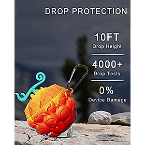 [2Pack] Fruit Cover for AirPods Case Cute,3D Cartoon Silicone Protective Accessories Set Kit for Devil Fruit AirPo 1st /2nd Generation Case for Boy Girl(Purple&Red Yellow Devil Fruit)