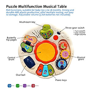 Serdios Baby Activity Table,Touch and Explore Table,Learn and Musical Table,for Baby Toy 3 to 18 Months
