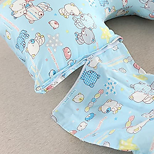 BeytBuy Pillows Cooling Pregnancy Pillow for Quality Sleep Full Body Multi Functioning Maternity Pillow with Removable Cooling Cover Cover (Baby Bear Blue)