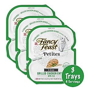 Fancy Feast Petites Wet Cat Food Variety 5 Flavor Pack (30 Servings) - Bundled with Writing Cat Pen (in Gravy)