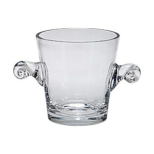 7.5" Optic Crystal Lead-Free Contemporary Simon Ice Bucket With Crystal Handles