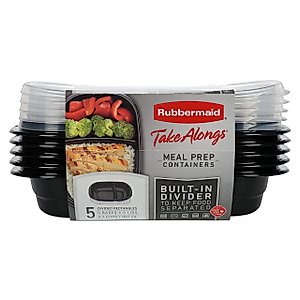Rubbermaid Take Alongs 3.7 Cups Black Food Container and Lid 5 pk - Total Qty: 1