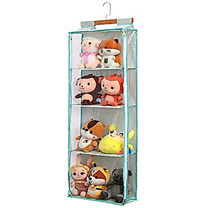 Clear Hanging Handbag Purse Organizer for Closet, TOUNALKER Upgrade Easy Access Wardrobe Tote Bag Storage Holder with Zippers, Washable Dust Pockets Over The Door Space Saving for Bedrooms Living Room