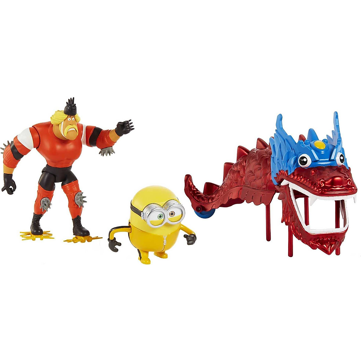 Mattel Minions Story Pack with 2 Action Figures & Accessories, Double Dragon Toy Set with Bob, Svengeance & Dragon with Working Head