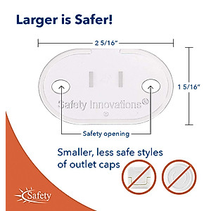 Safety Innovations, Ultimate Outlet Safety Cap, Baby Proofing Outlet Plugs, Child Safety Electrical Outlet Covers, Easy Installation, Protect Toddlers and Babies from Accidental Shock Hazard - 50 Pack